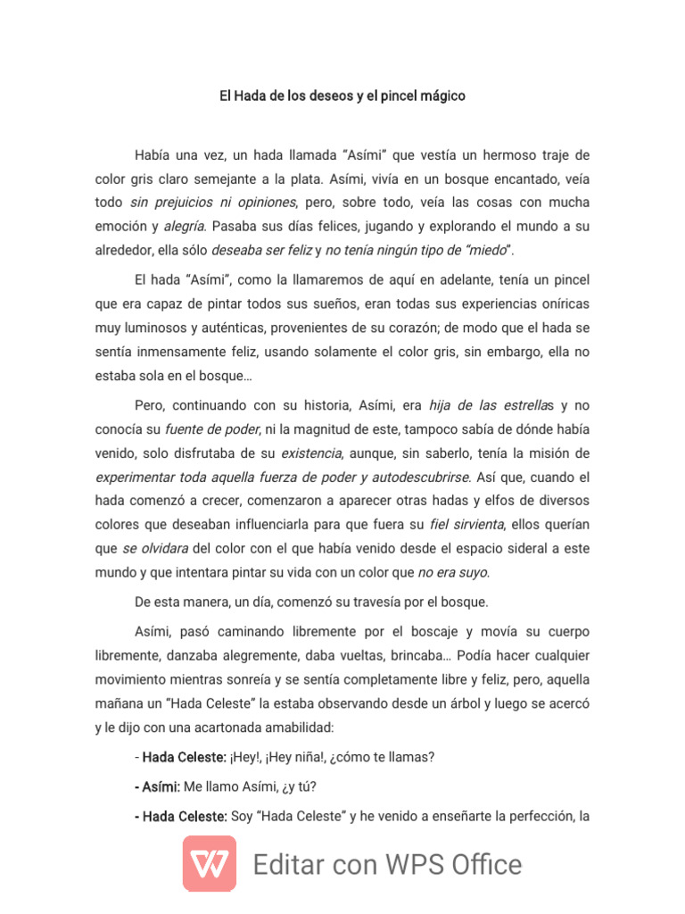 El Hada de Los Deseos y El Pincel Mácico | PDF | Duendes | Color