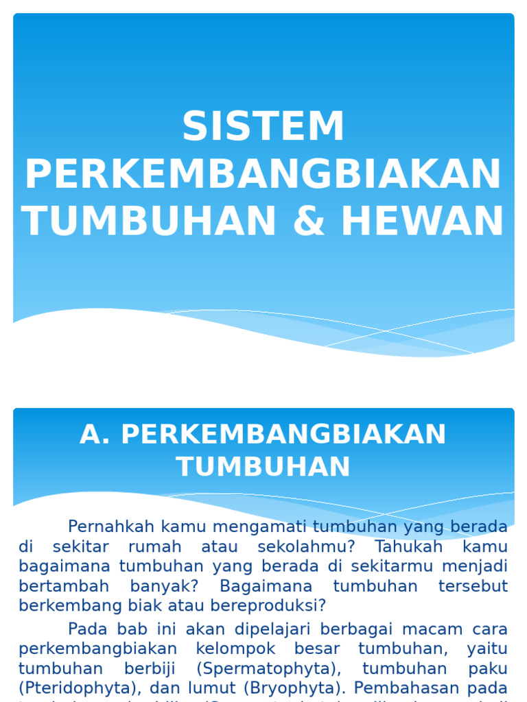 Sistem Perkembangbiakan Tumbuhan & Hewan Kelas 9 | PDF
