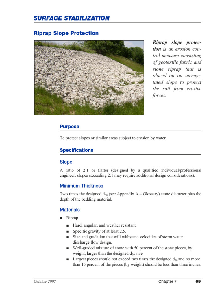 Riprap Slope Protection Guidelines | PDF | Erosion | Soil