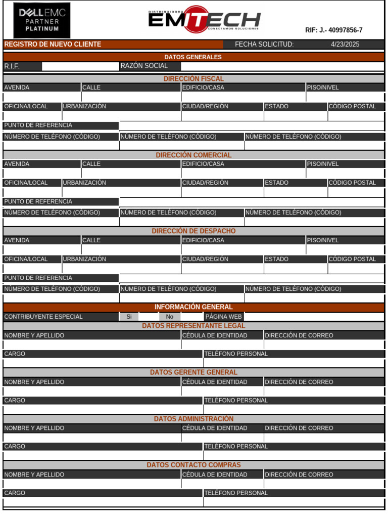 Registro de Cliente Emitech | PDF