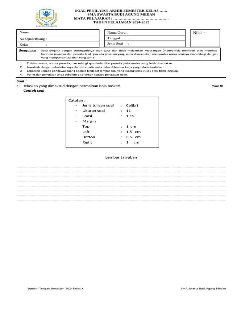 LEMBAR SOAL XII | PDF