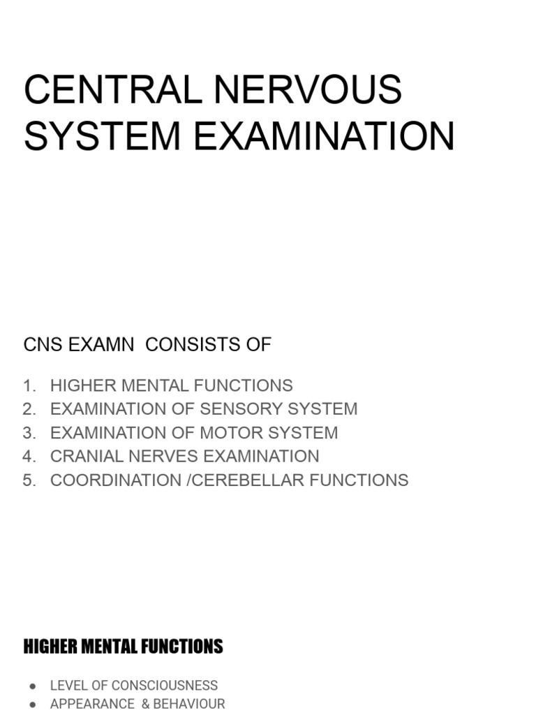 Cns Examination | PDF