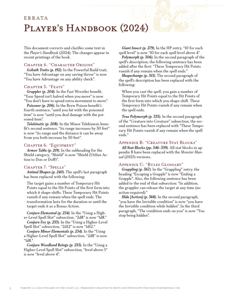 PHB-2024 v1 | PDF | Role Playing Games