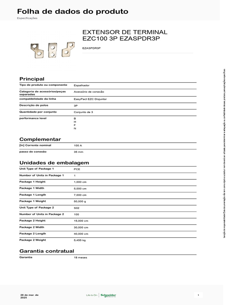 Extensor de Terminal EZASPDR3P 3P | PDF