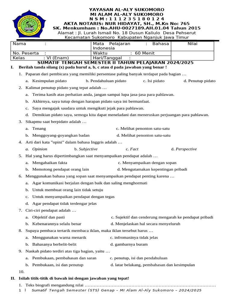 KLS 6 Bindo PTS SMT 2 | PDF