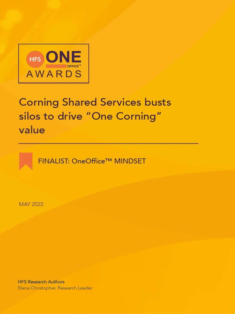 HFS-OneOffice-Awards-2022-OOM-One-Corning-May-10 | PDF | Business ...