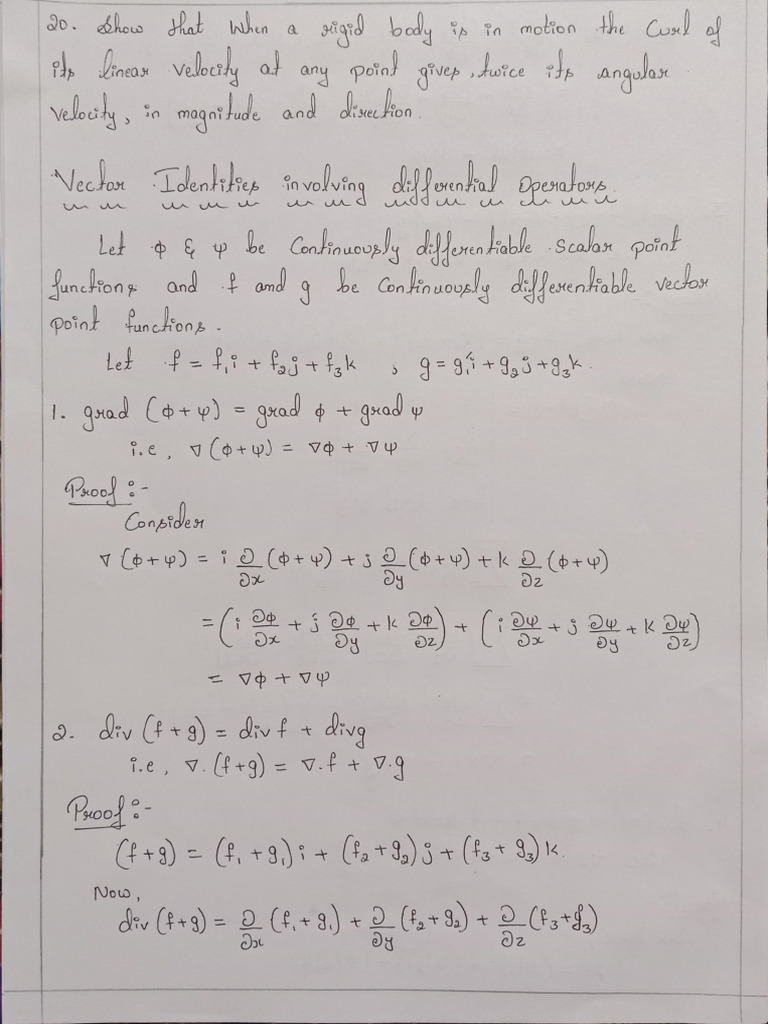Vector Identities and Green - S Theorem | PDF