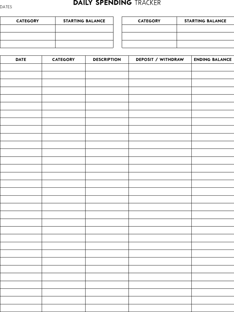 Daily Spending Tracker | PDF