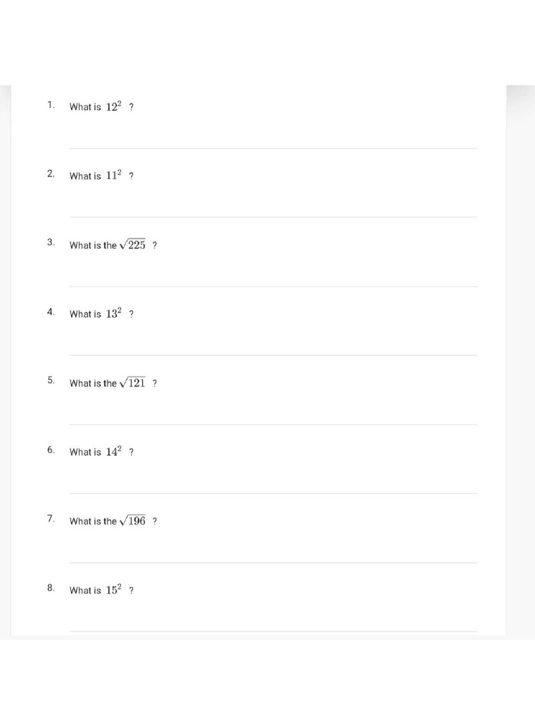 Squares, Cubes and Their Roots | PDF