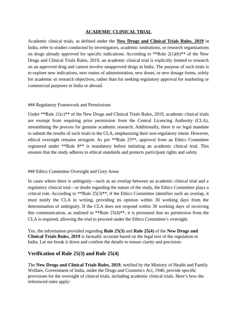 Academic Clinical Trial | PDF | Clinical Trial | Institutional Review Board