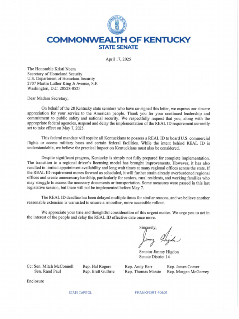 Hon Kristi Noem - Real Id - Final | PDF