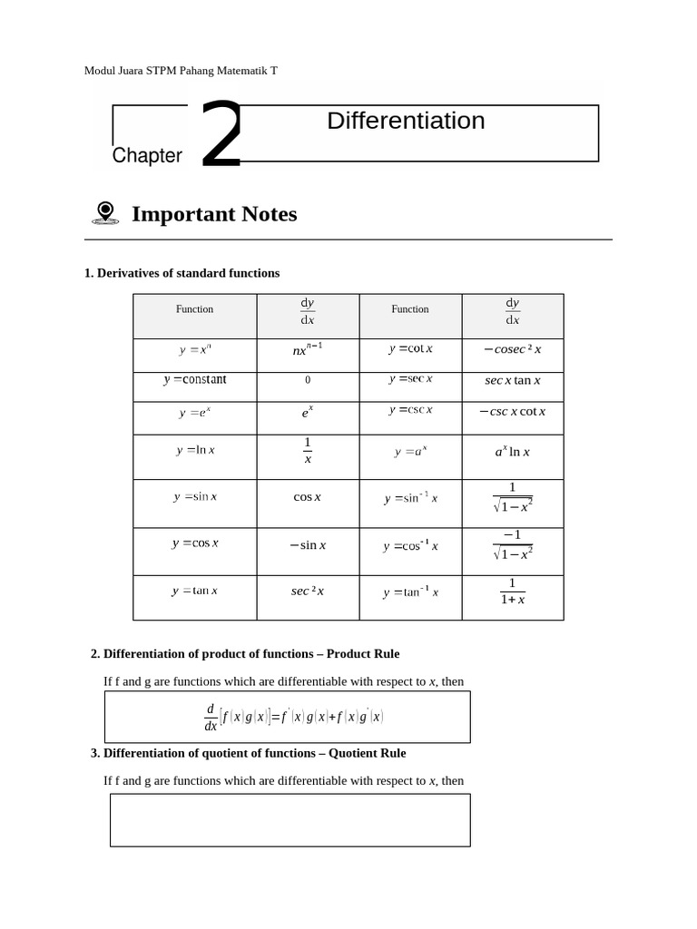 Differentiation Module JPN | PDF | Derivative | Tangent