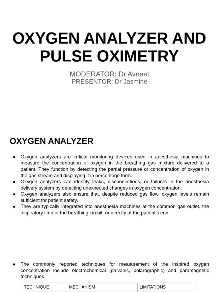 Oxygen Analyzer and Pulse Oximetry Insights | PDF | Medical Specialties