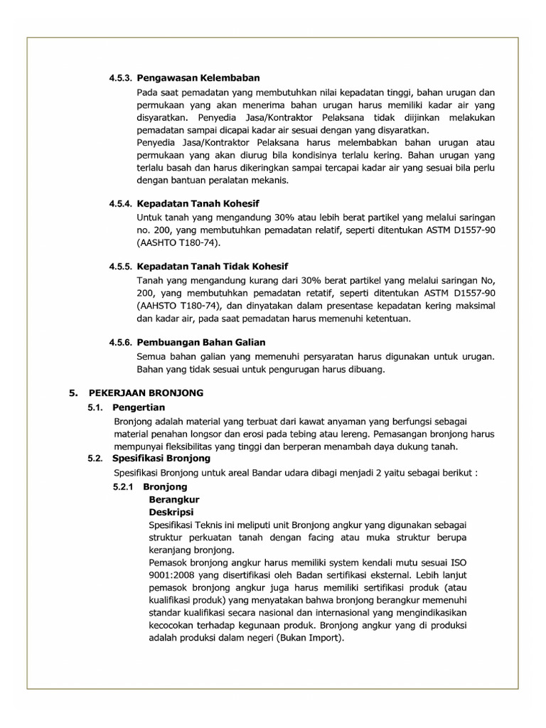 Spesikasi Teknis Bronjong | PDF