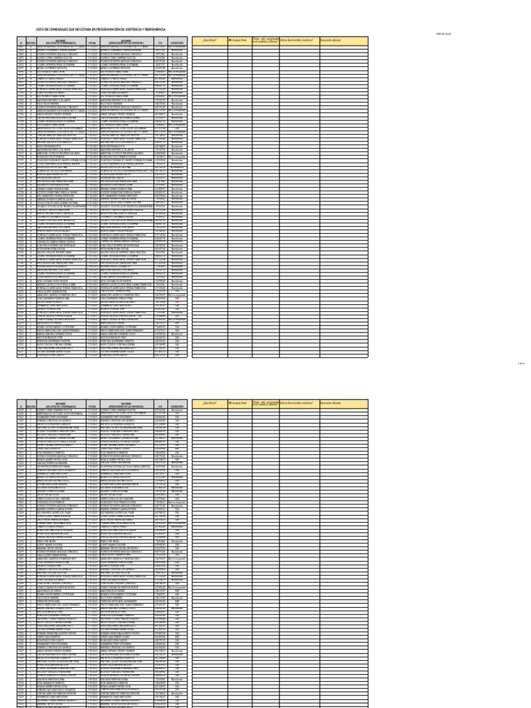 Anexo N.° 1 - SERVIDORES QUE NO LES CORRESPONDÍA RACIÓN ALIMENTARIA - Agosot | PDF