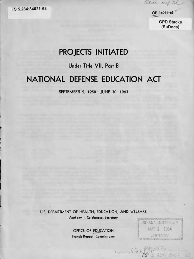 Projects Initiated Under Title VII Part | PDF