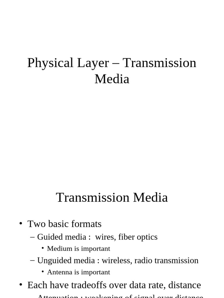 Physical Transmission Media | PDF | Transmission Medium | Coaxial Cable