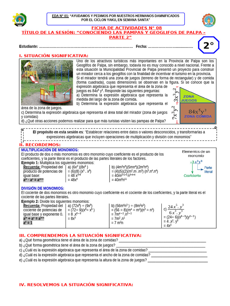 Ficha 8 - 2do - Eda1 | PDF | Multiplicación | Matemática Elemental