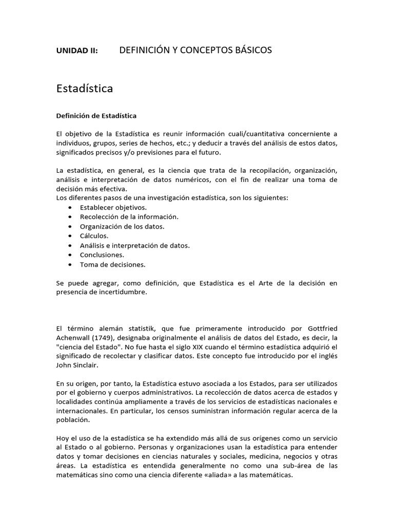 Estad-Stica - Conceptos B-Sicos | PDF | Estadísticas | Datos