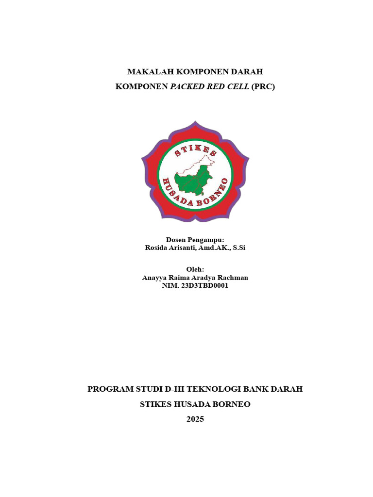 Pengelolaan Packed Red Cell (PRC) | PDF