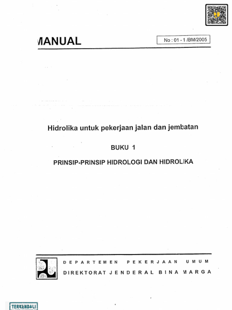Manual Hidrolika Untuk Pekerjaan Jalan Dan Jembatan Buku 1 Prinsip Prinsip Hidrologi Dan ...