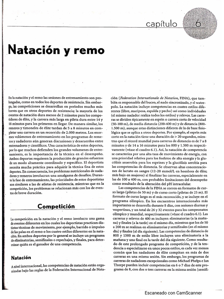 Natación y Remo | PDF