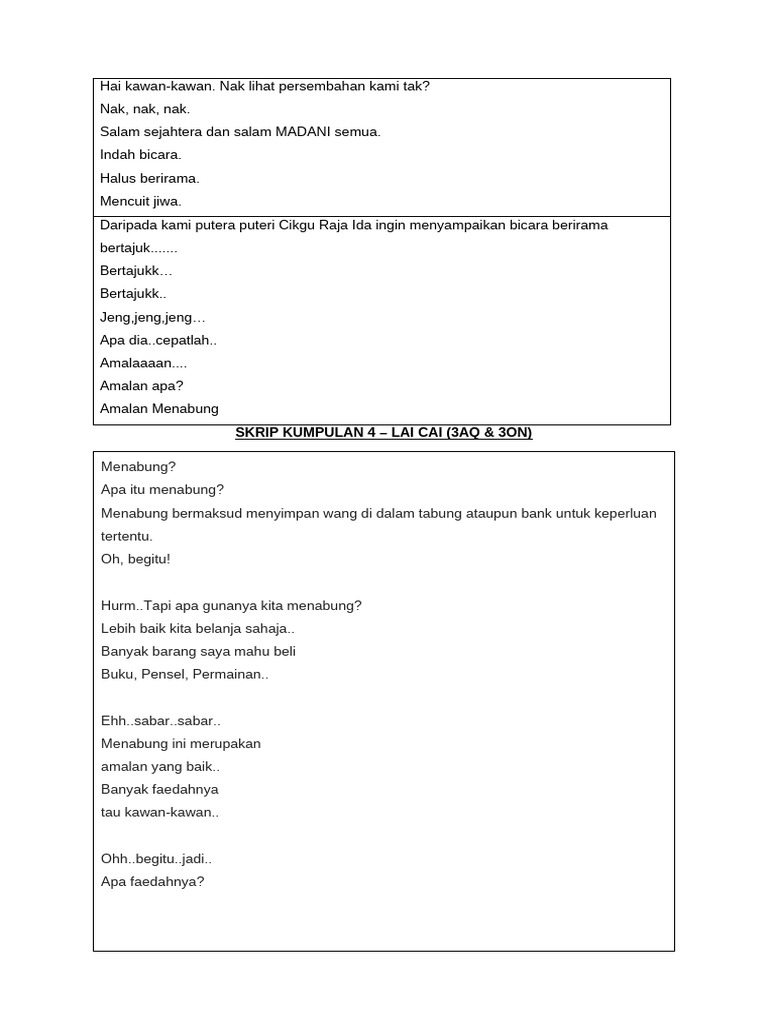 Skrip Bicara Berirama | PDF