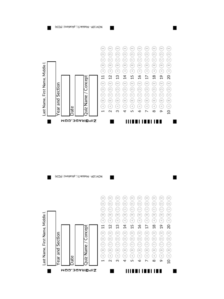 Answer Sheet - Module 5 Postpartum Complications | PDF
