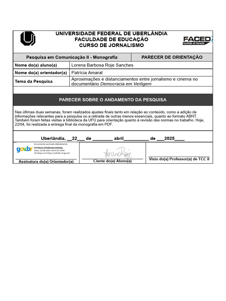 Orientacao Final Lorena Assinado | PDF