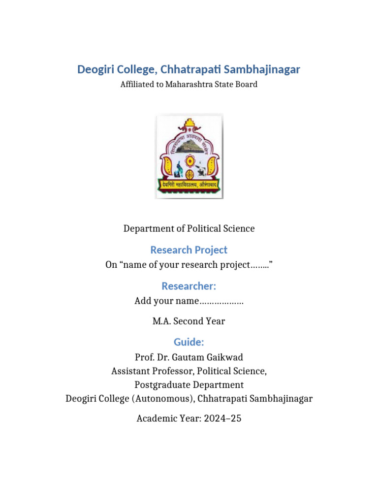 M.A. Political Science Research Project | PDF