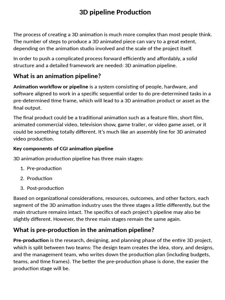 3D Pipeline Production | PDF