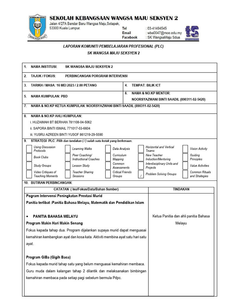 PLC 2 Intervensi PBD | PDF