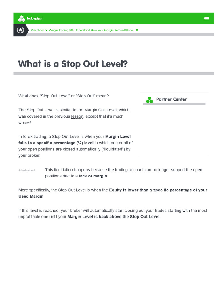 Learnforexwhat Is A Stop Out Level | PDF | Margin (Finance) | Foreign ...