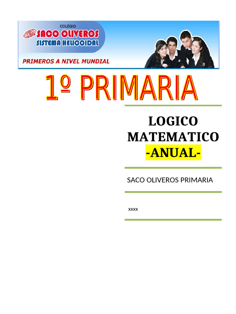Saco Oliveros 1º Prim Log Matem. | PDF