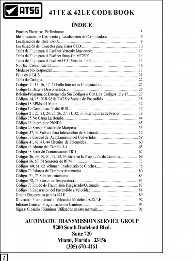 DIAGNOSTICO 41TE & 42LE | PDF