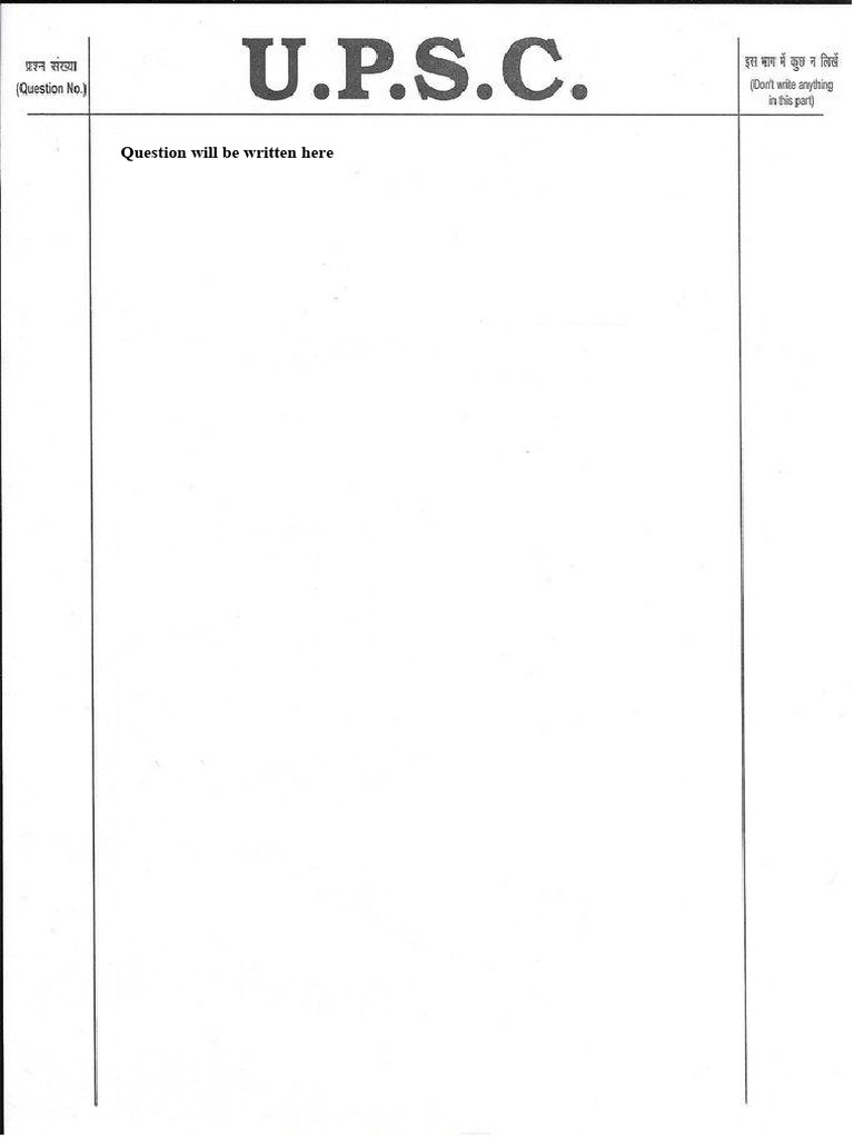 upsc answer sheet sample | PDF