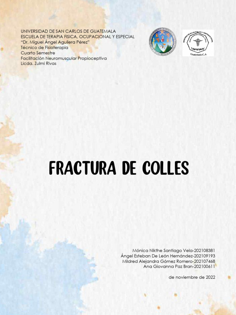 Fractura de Colles-Grupo 11 FNP | PDF | Mano | Osteoporosis