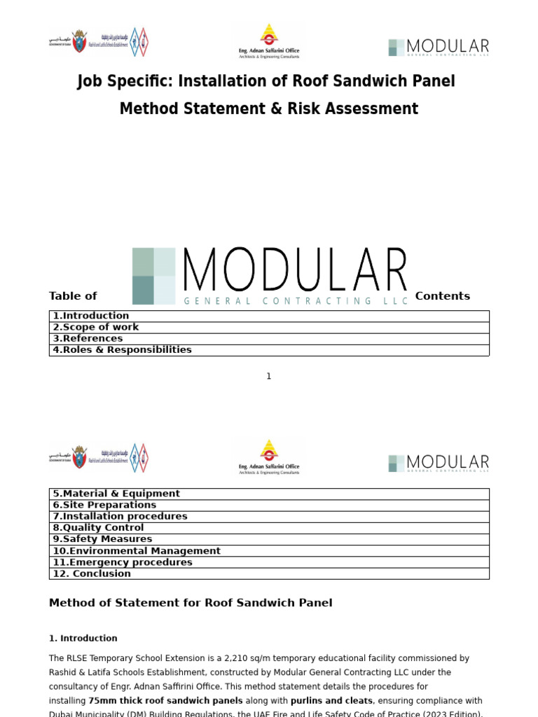 Roof Sandwich Panel Installation Guide | PDF | Screw | Roof