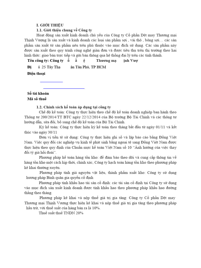 Bài tập lớn KTTC1 | PDF