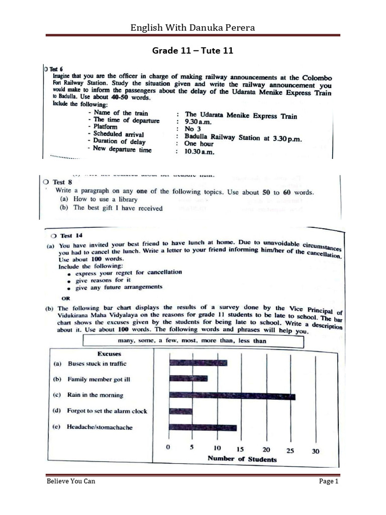 Grade 11 - Tute 11 Hall | PDF