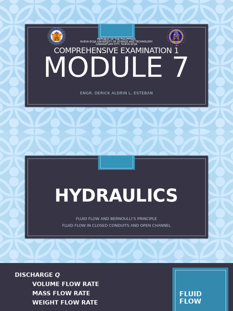 Compre1 Lec07 Hydrau | PDF | Fluid Dynamics | Reynolds Number