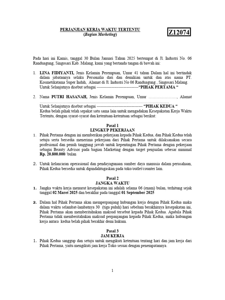 Z12074 - Putri Hasanah | PDF