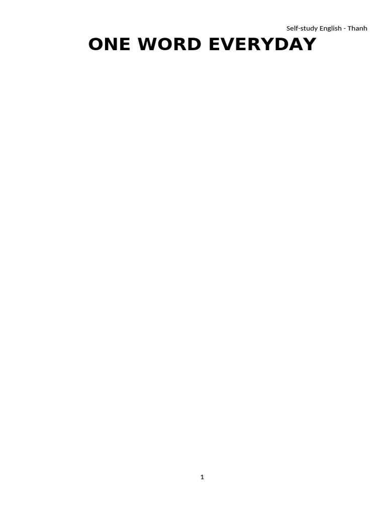 One Word Everyday | PDF