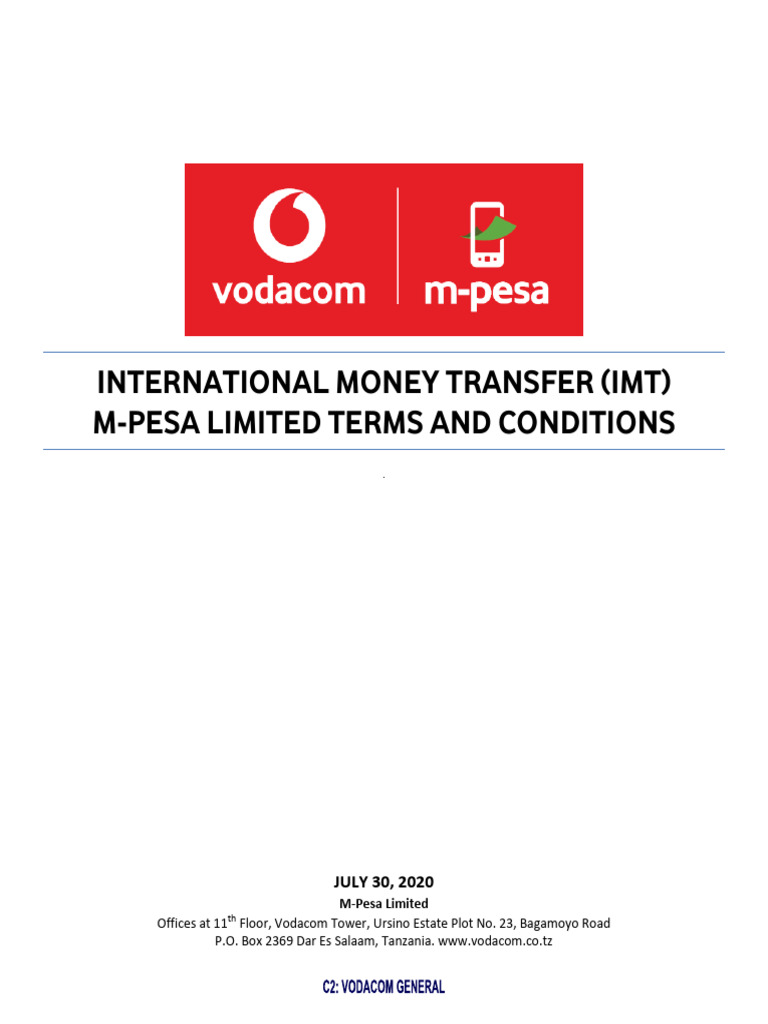 M-PESA International Money Transfer Terms | PDF | Indemnity | Exchange Rate