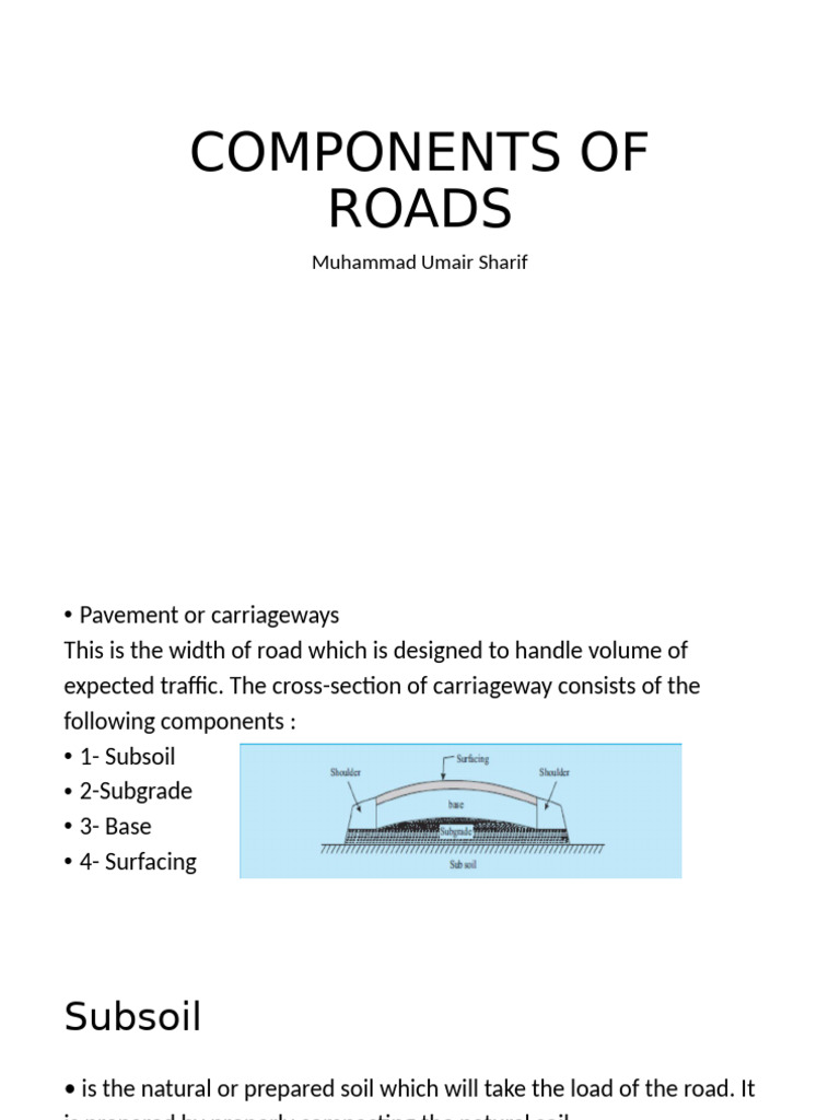 Components of Roads | PDF | Traffic | Road