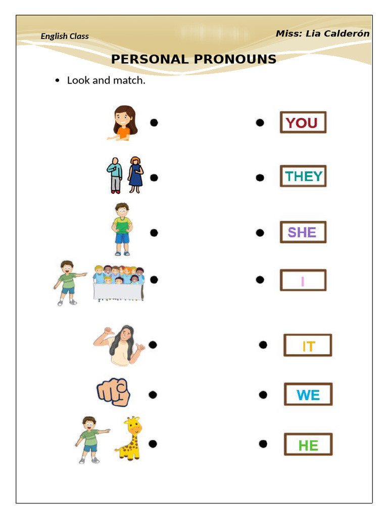 Personal Pronouns Activity for Kids | PDF