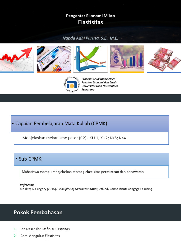 Materi Pertemuan 4 - Pengantar Ekonomi Mikro - Elastisitas | PDF