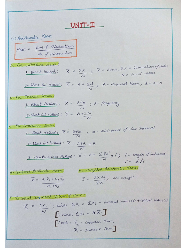 Maths Formulae All Units | PDF