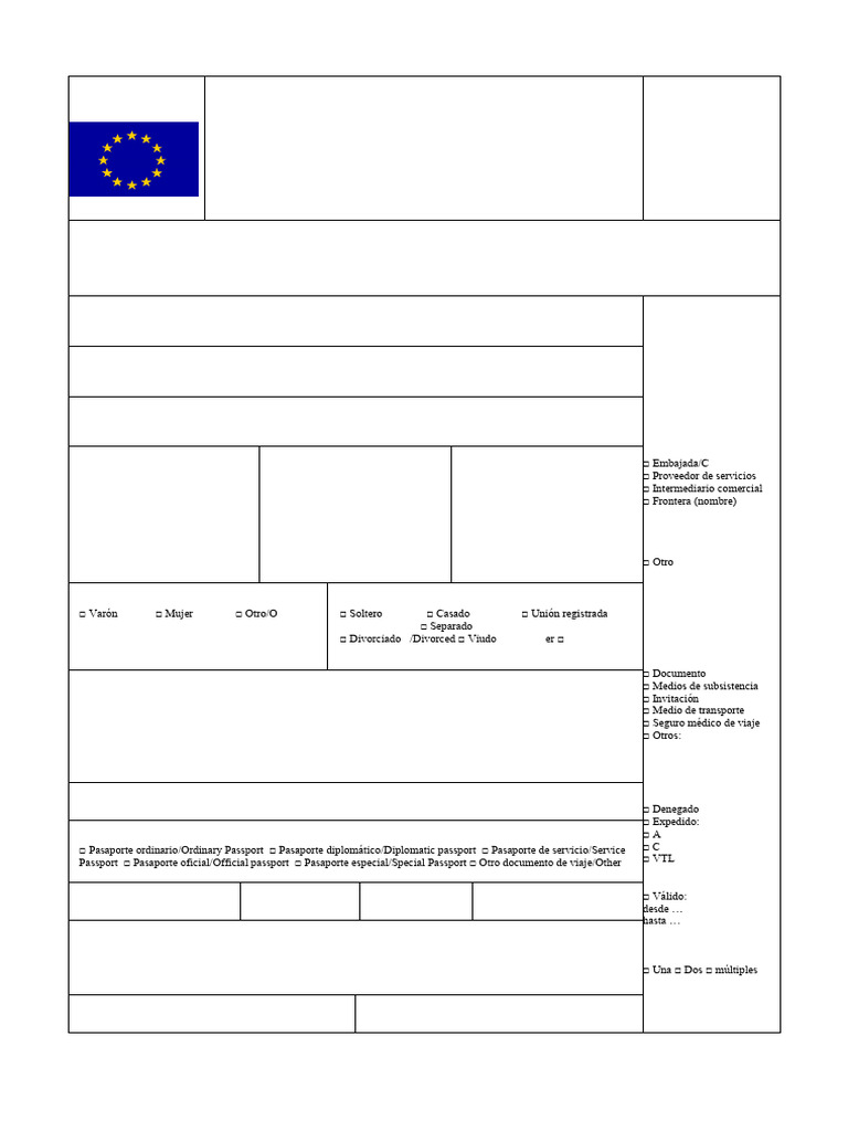 Schengen Application Form | PDF | Gobierno y personalidad