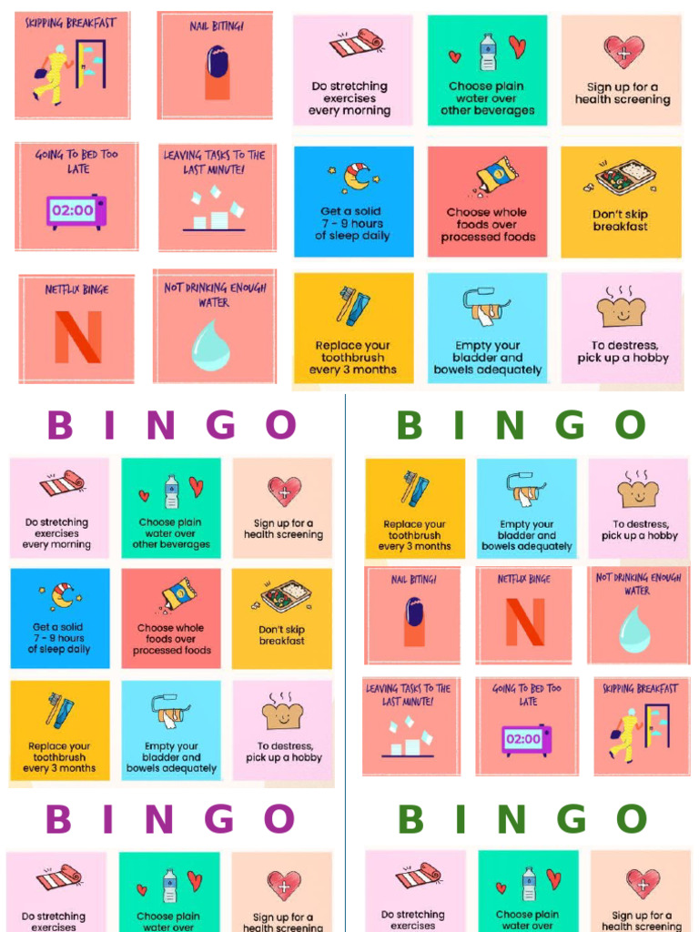 Bingo Healthy Habits | PDF